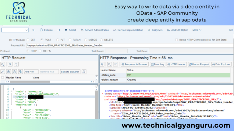 Easy Way To Create Deep Entity In Sap Odata Technical Gyan Guru