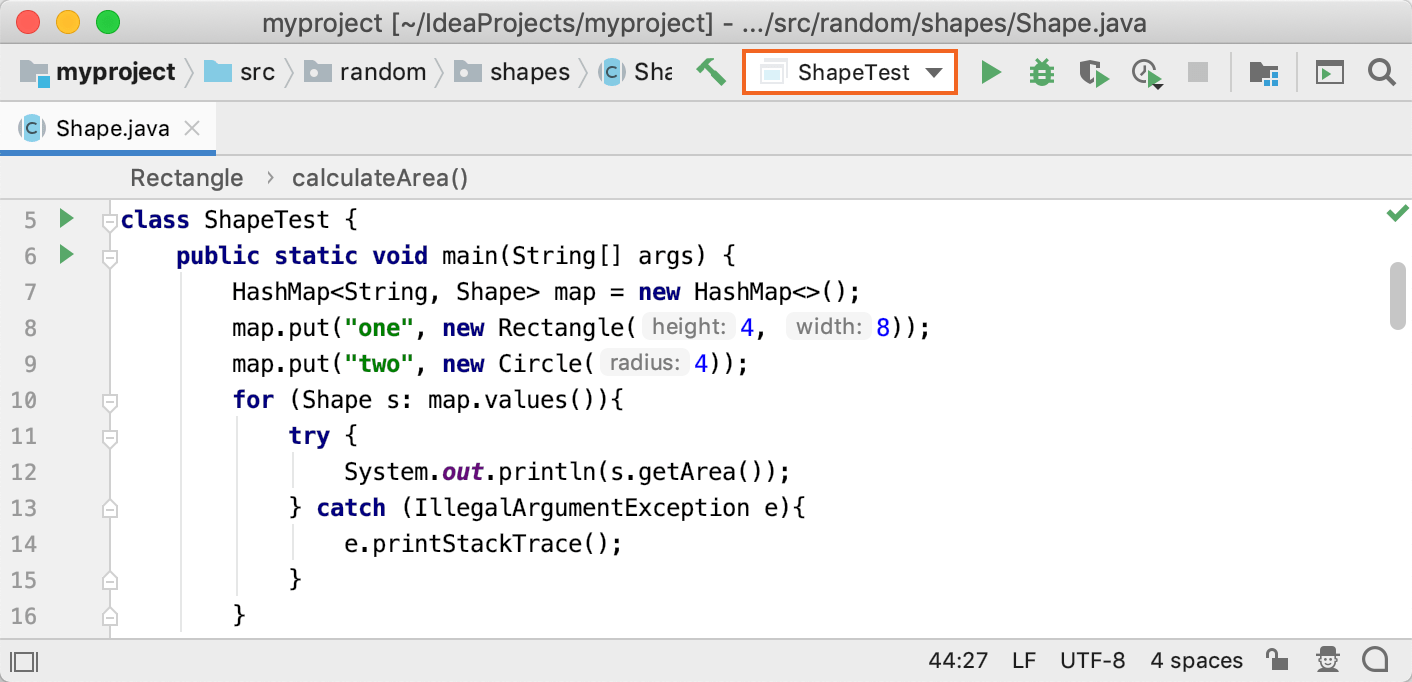 Run press Alt + Shift+ F9